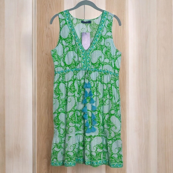 La Plage | Dresses | La Plage Emily Dress Green White Paisley Patterned ...